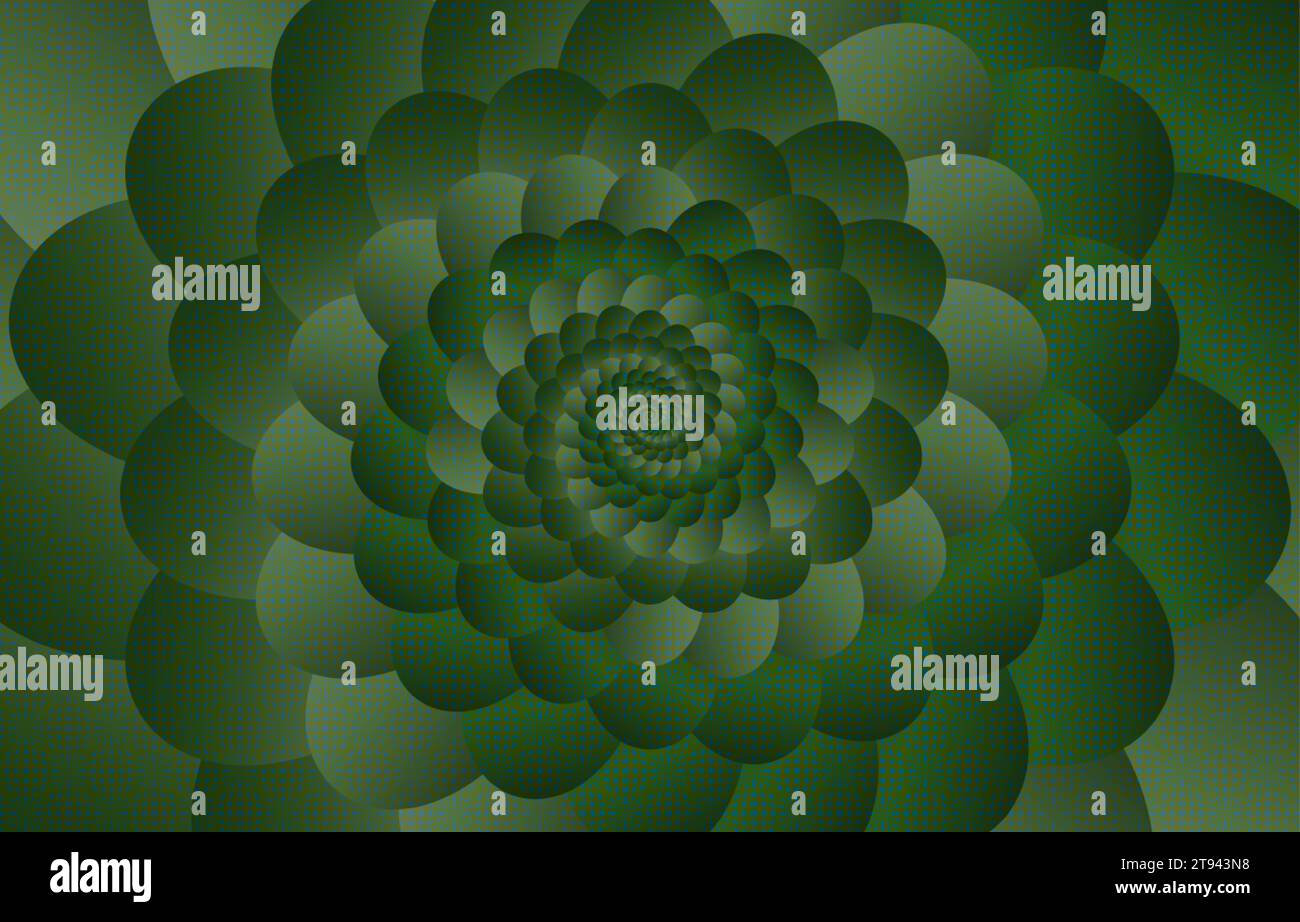 Fibonacci Spiral Background Abstract Green Nautilus Fibonacci Pattern