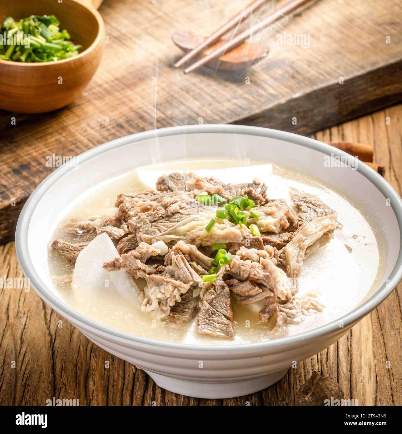 stewed mutton (lamb) with radish soup in casserole Stock Photo - Alamy