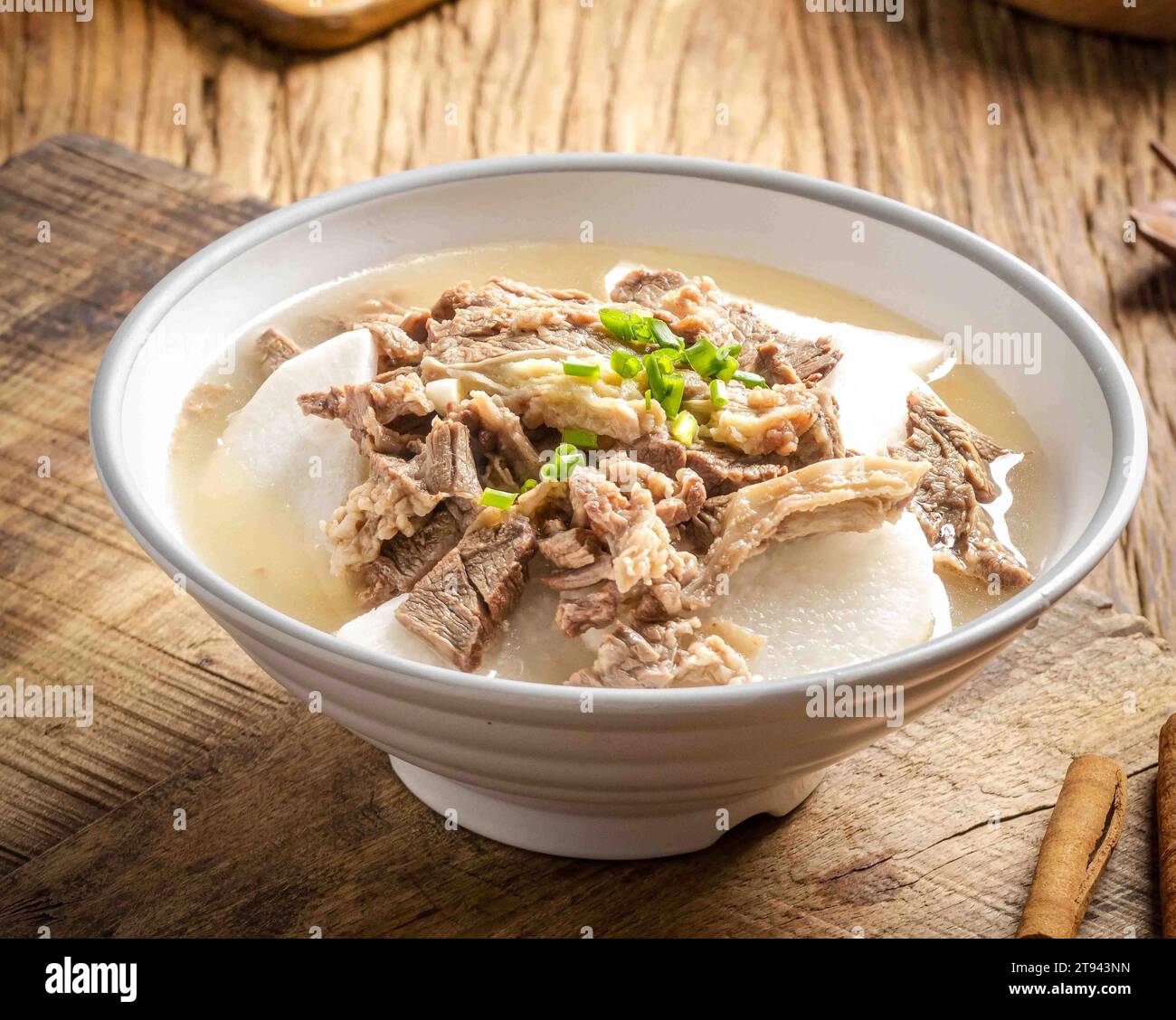 stewed mutton (lamb) with radish soup in casserole Stock Photo - Alamy