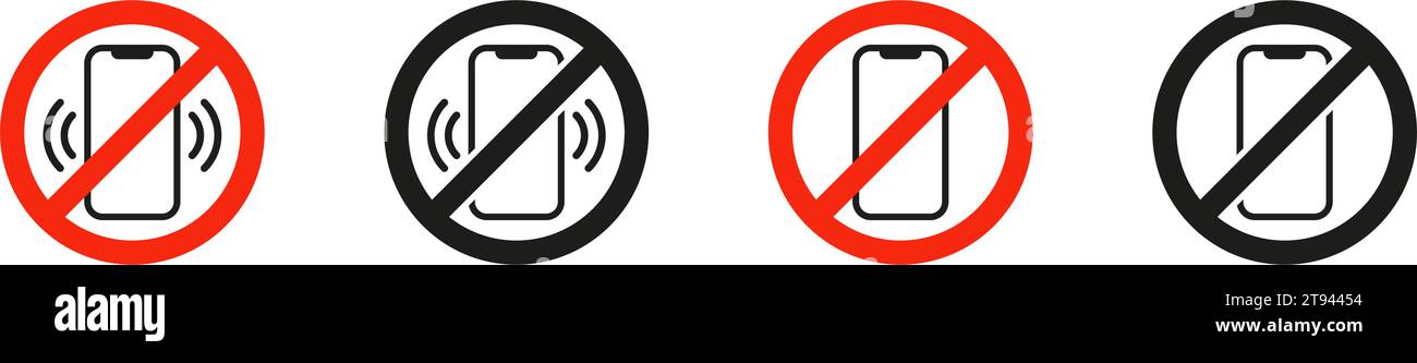 No phone icon set. Turn off phone icon set. Vector illustration Stock ...