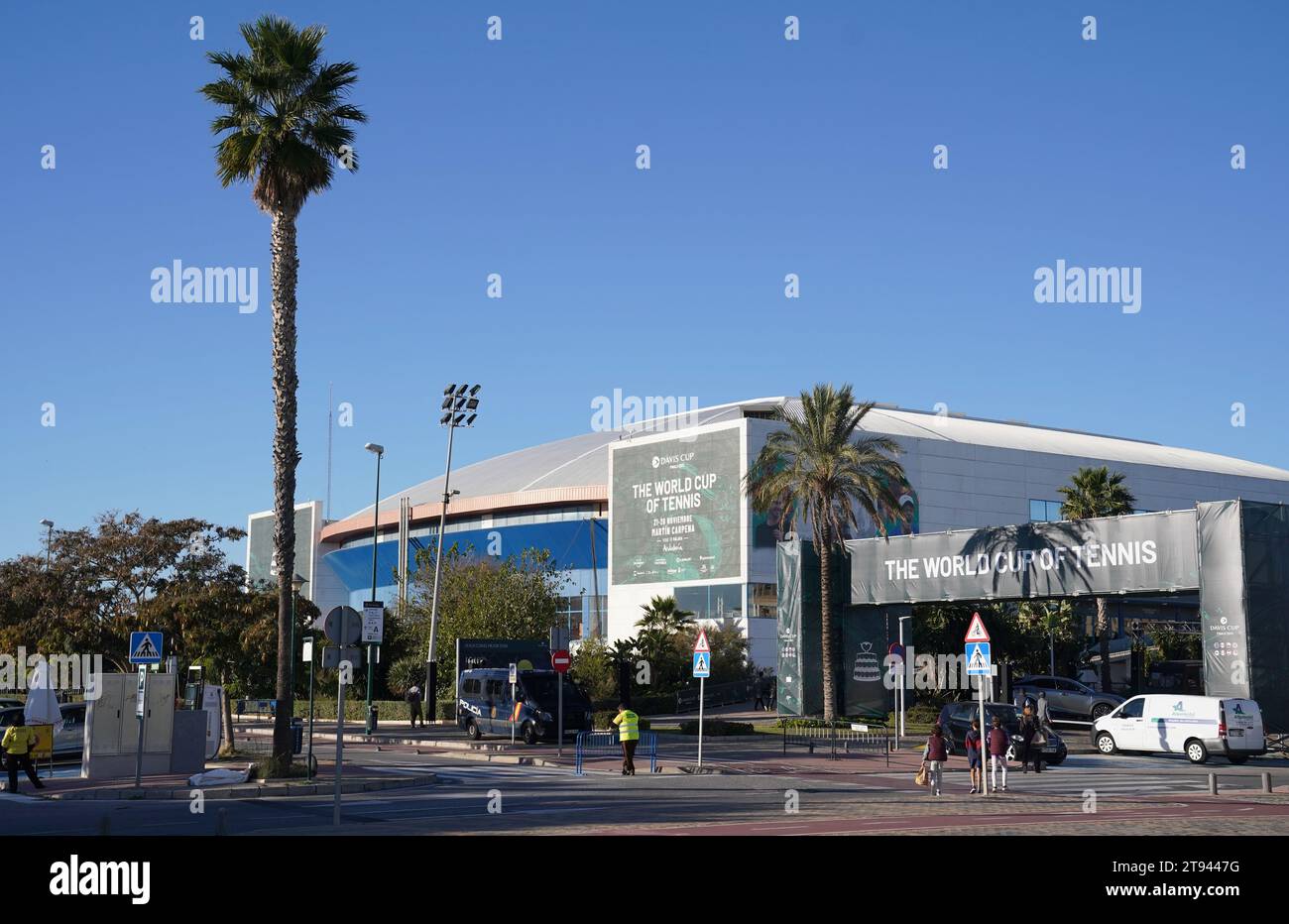 A general view of the venue before the 2023 Davis Cup quarter-final ...