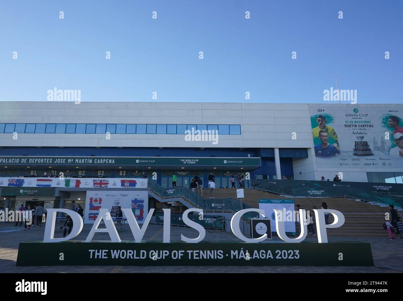 A general view outside the Arena before the 2023 Davis Cup quarter ...