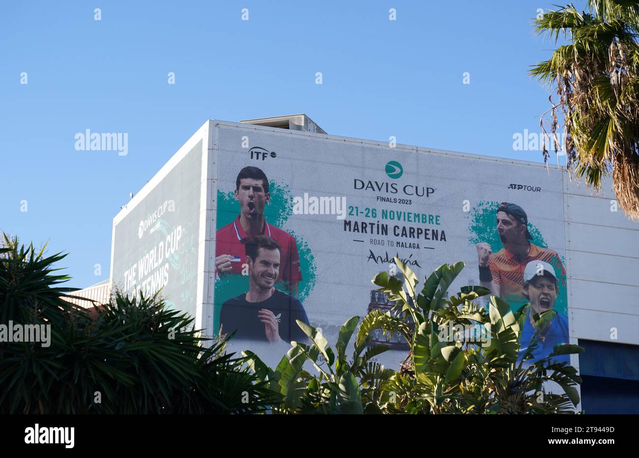 Outside the venue before the 2023 Davis Cup quarter-final match at the ...