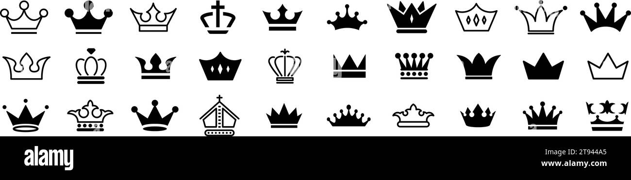 Crown icon set. Crown sign collection Stock Vector Image & Art - Alamy