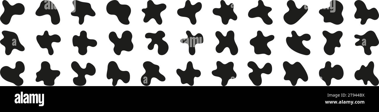 Liquid shadows random shapes. Liquid irregular blob shape set. Vector ...