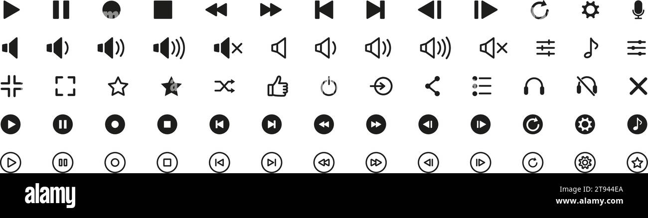 Media player icons set. Media player interface symbols set Stock Vector ... Media player icons set. Media player interface symbols set Stock Vector ...