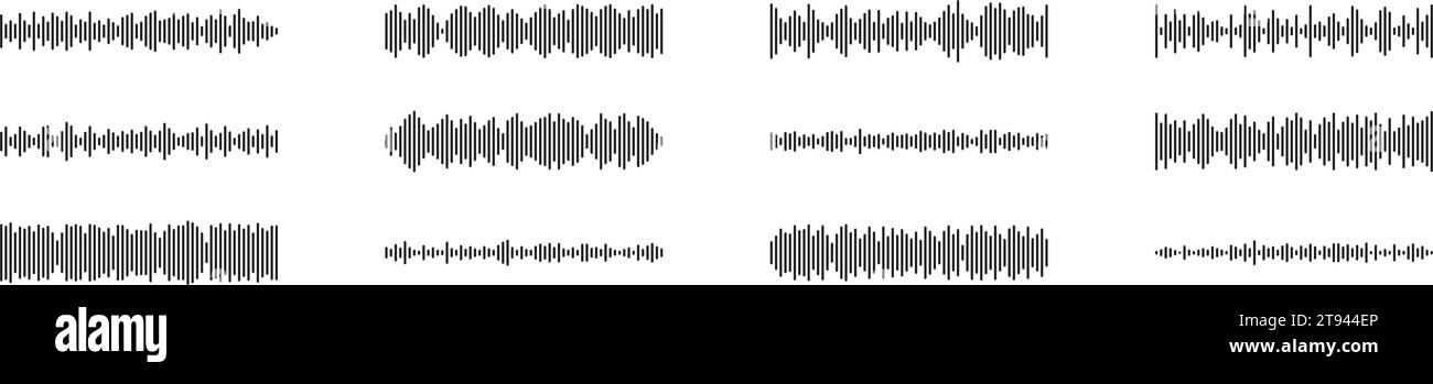Voice record icon set. Sound wave icon set. Vector illustration Stock ...