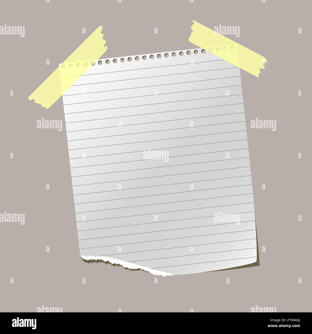 Realistic sticky note with shadow. White paper. Message on note paper ...