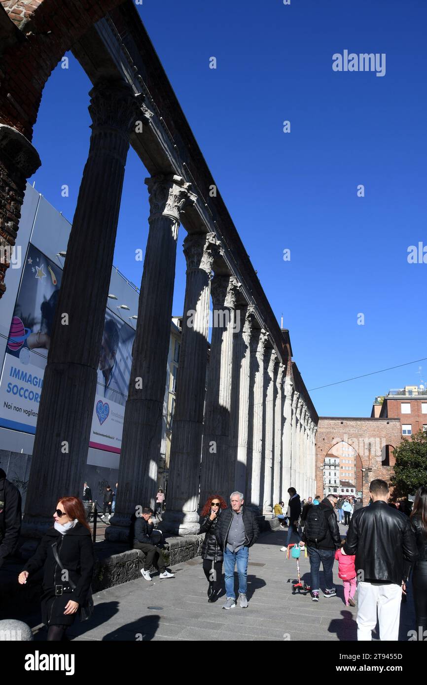 Milano Italy - Columns of San Lorenzo Stock Photo - Alamy