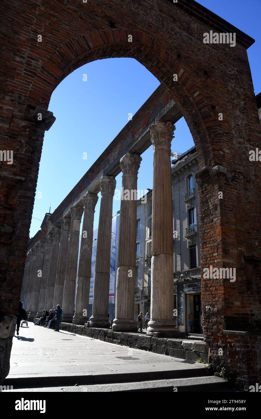 Milano Italy - Columns of San Lorenzo Stock Photo - Alamy