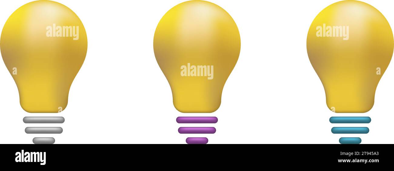 Light bulb icon. 3D lamp icon. Vector illustration Stock Vector Image ...