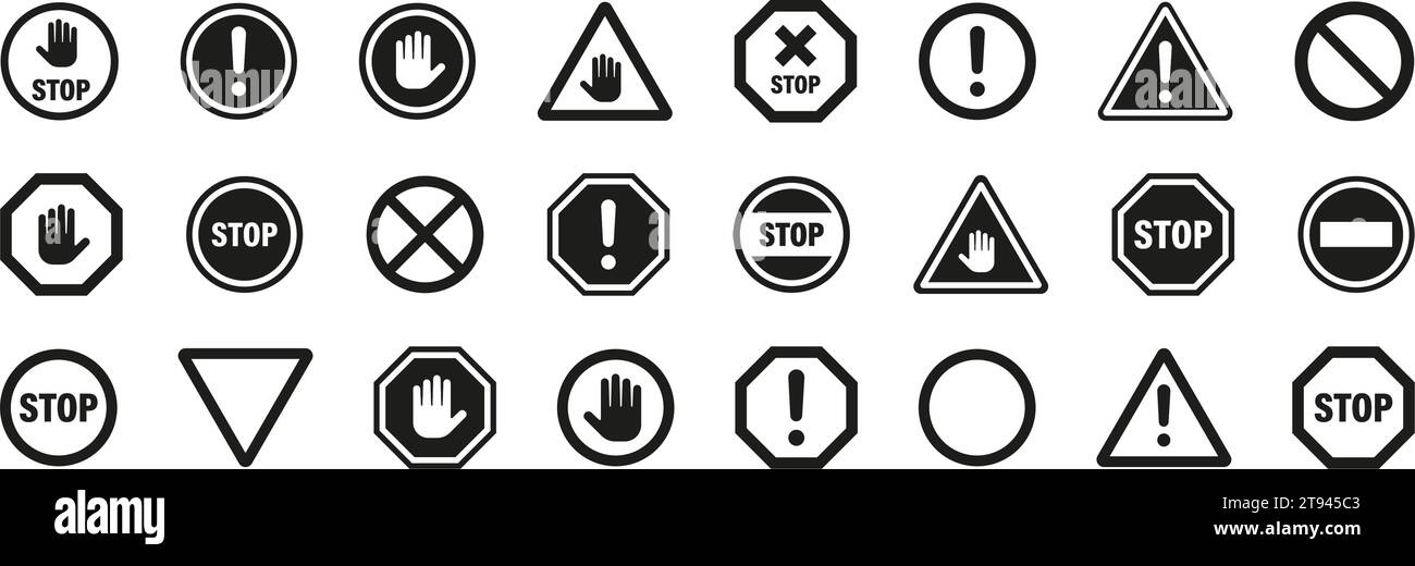 Set stop sign icons set. Set of prohibition sign. Vector illustration ...