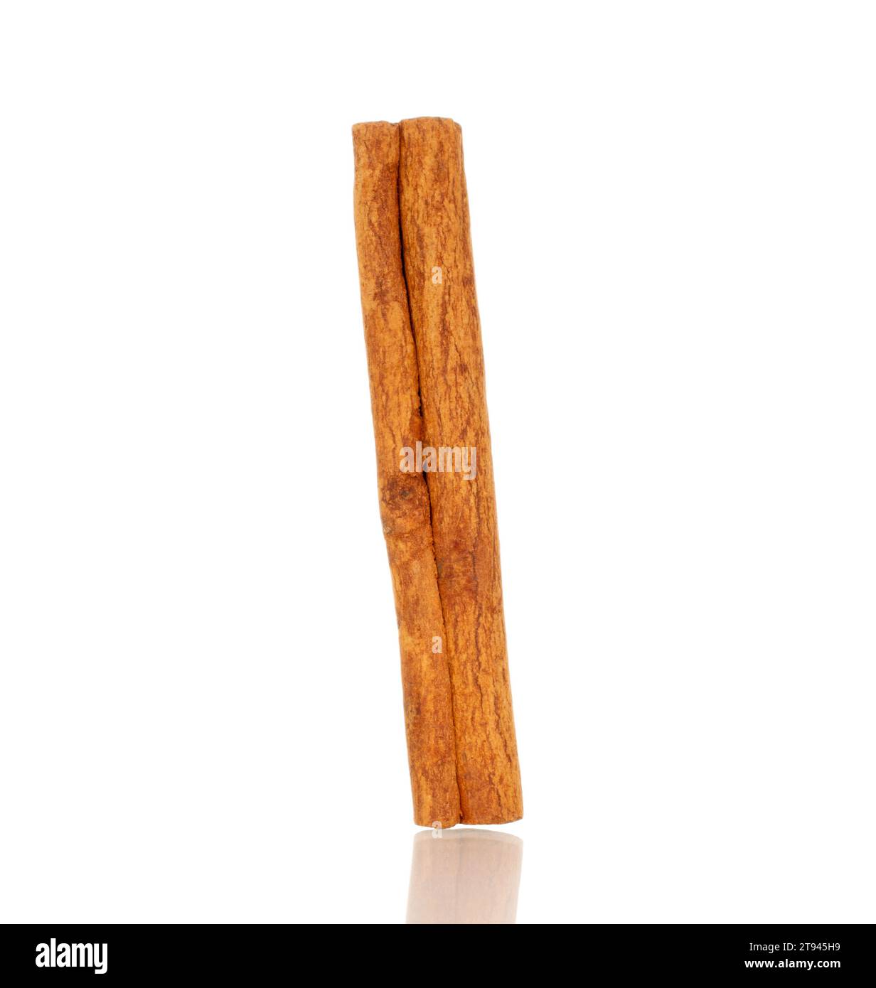 One stick of cinnamon, macro, isolated on white background Stock Photo ...