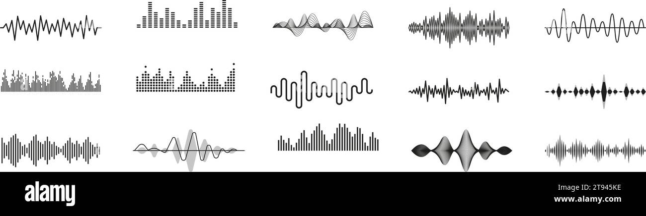 Sound wave icon set. Voice record icon set. Vector illustration Stock ...