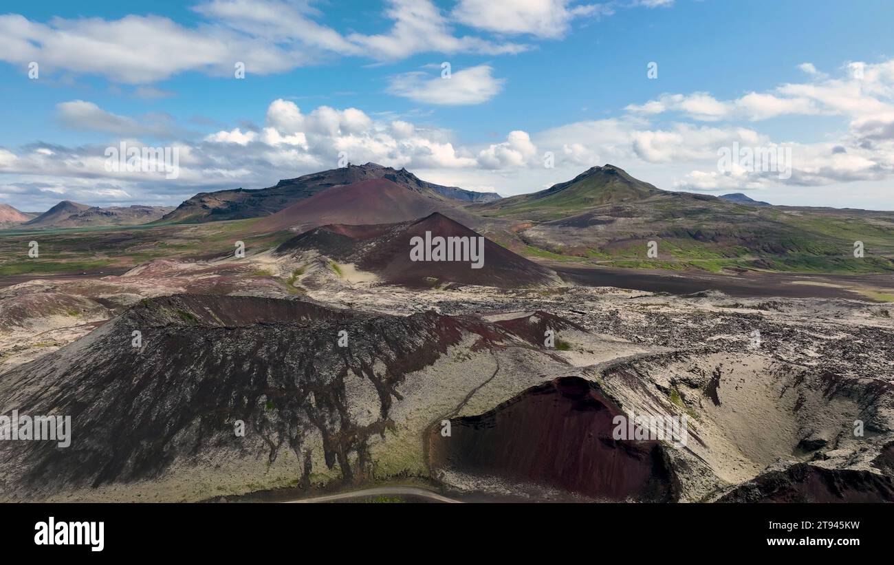 Aerial view of Icelandic landscape. Iceland Drone footage Stock Photo ...