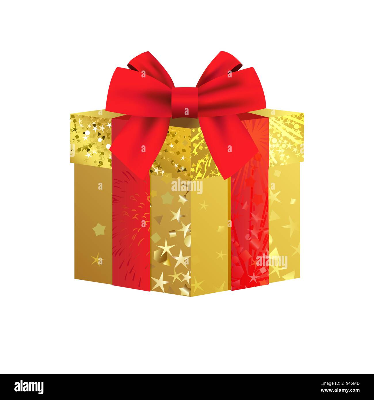 Red christmas box golden Stock Vector Images - Alamy
