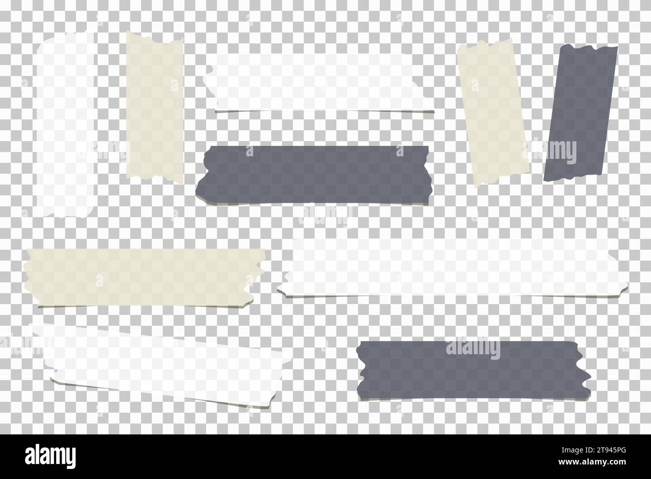 black, White and blue different size adhesive, tapes for text on a gray ...