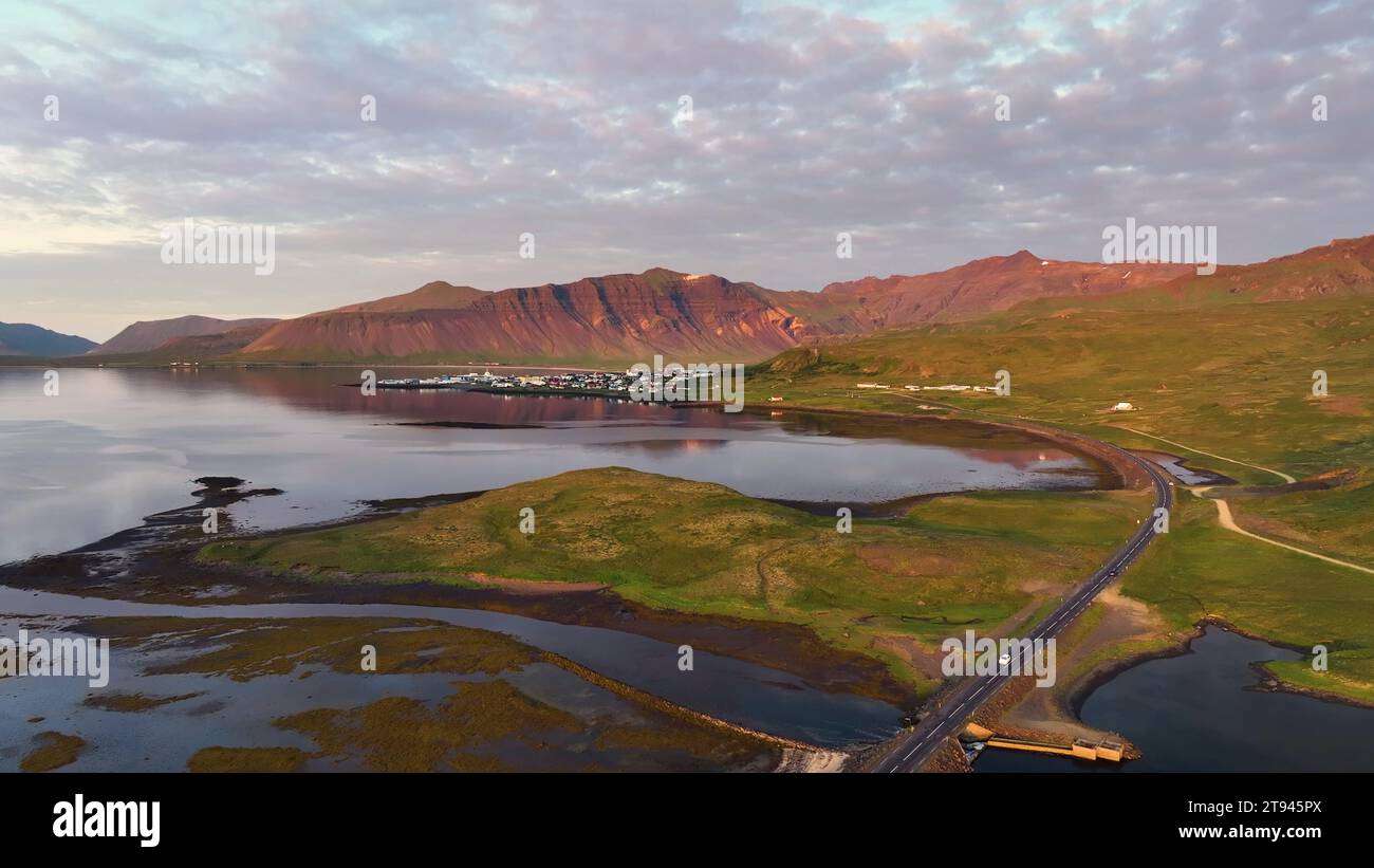 Aerial view of Icelandic landscape. Iceland Drone footage Stock Photo ...