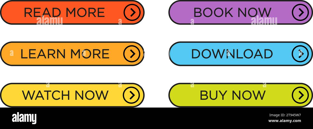 Colorful web buttons set. Web button set. Vector illustration Stock Vector Image & Art - Alamy