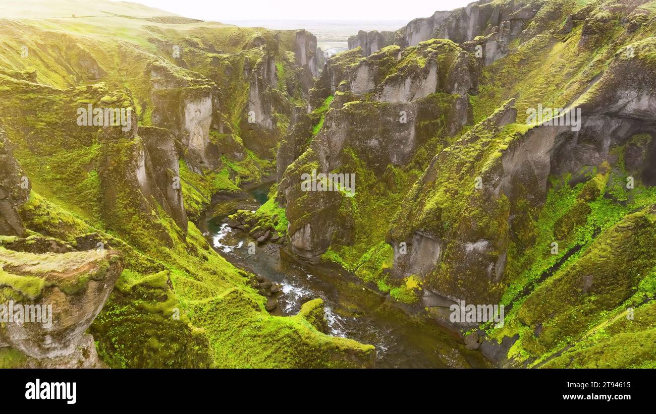 Aerial view fjadrargljufur canyon in hi-res stock photography and ...