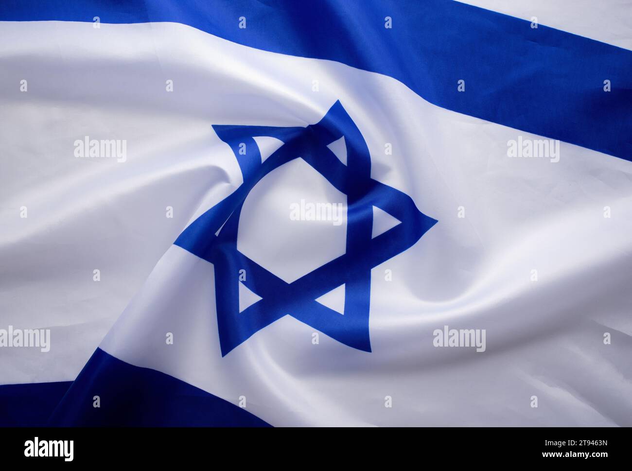Banner with Official flag of Israel on a white background and copy ...