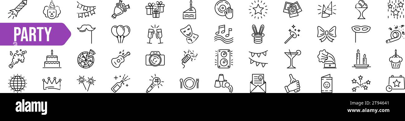 Party icon. Party icon set. Linear style Stock Vector Image & Art - Alamy