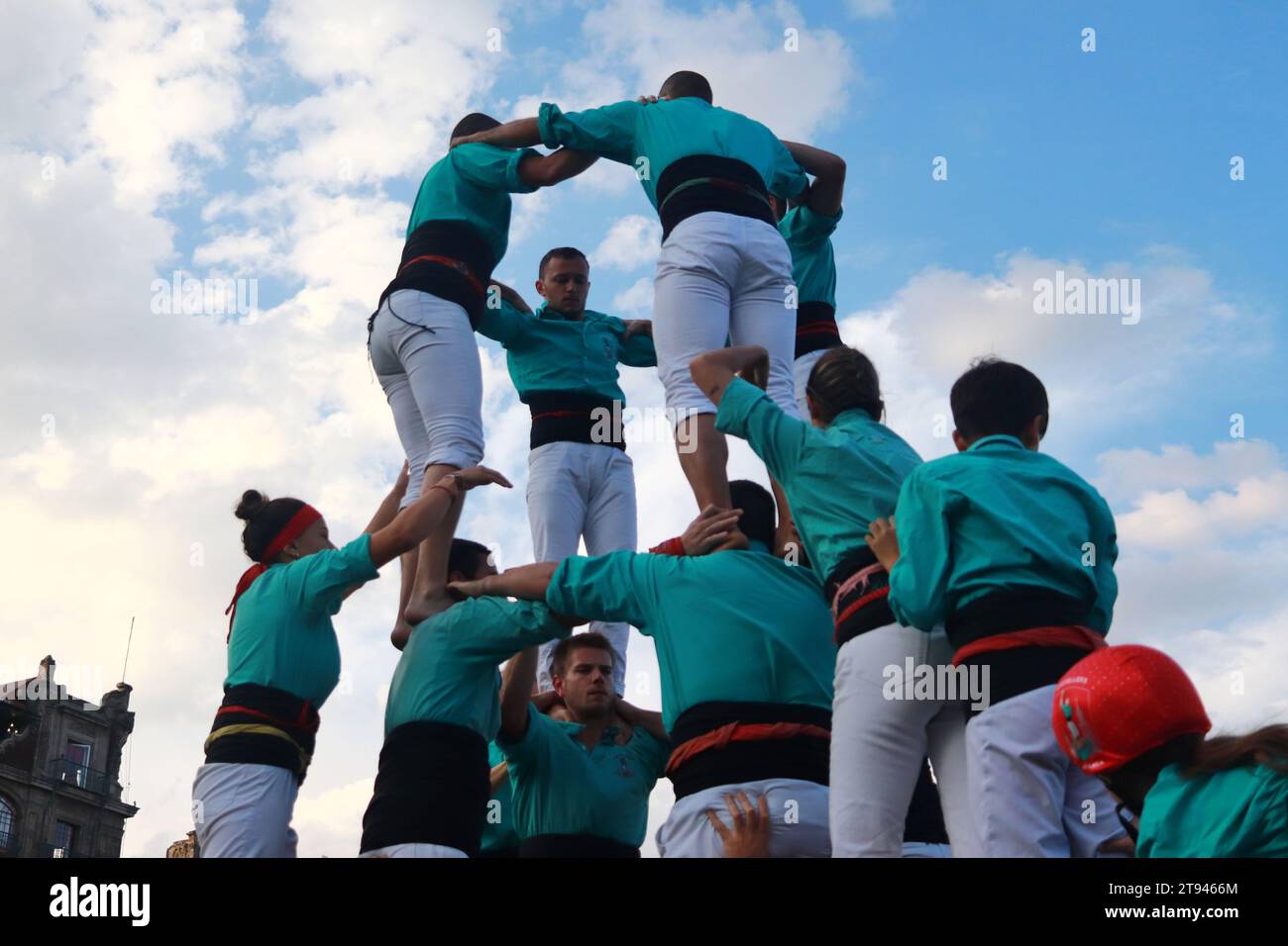 November 21, 2023 in Mexico City, Mexico: The Castellers of Vila franca ...