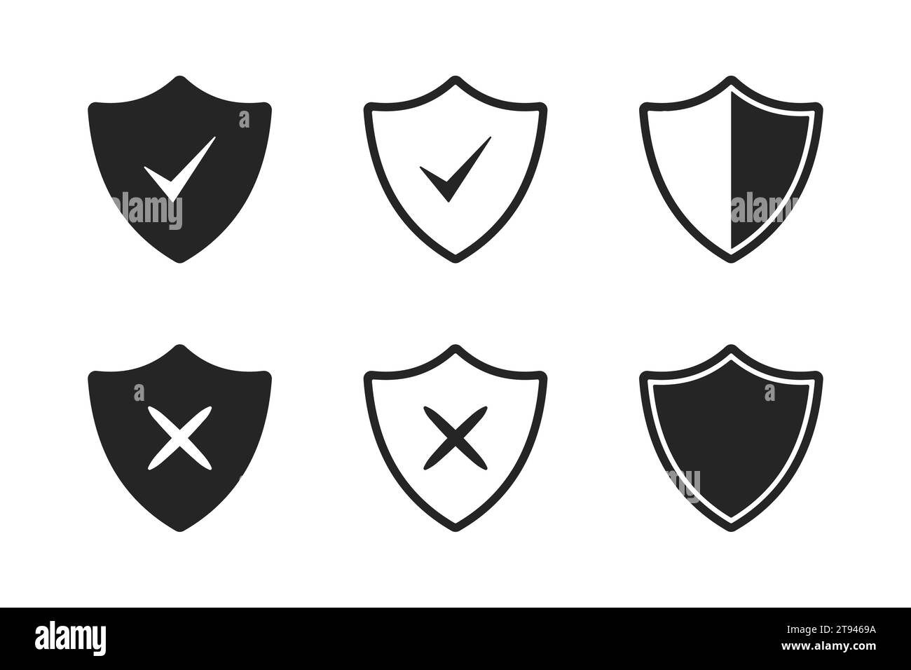 shield icon set, protection shield, security icon Stock Vector Image ...