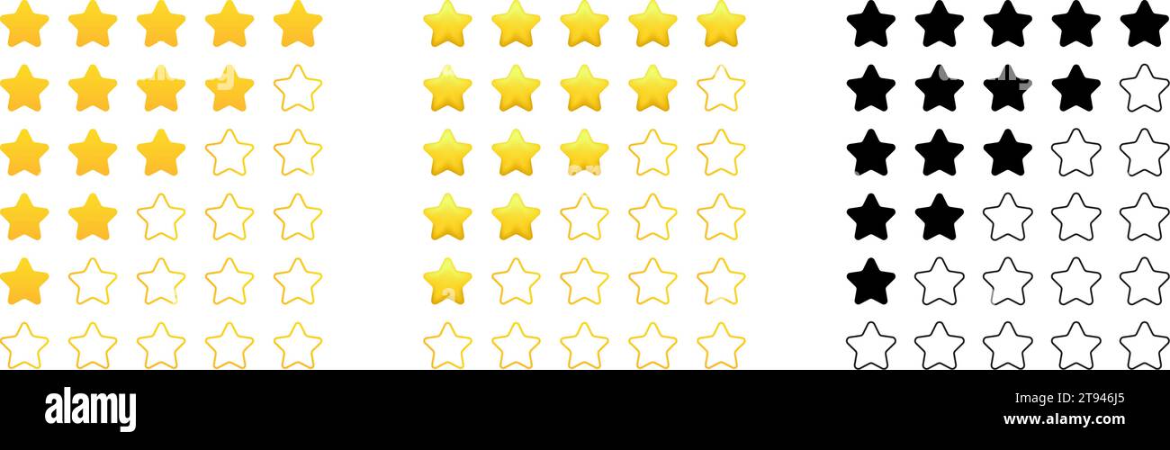 Star rate icons set. Flat and realistic style Stock Vector Image & Art ...