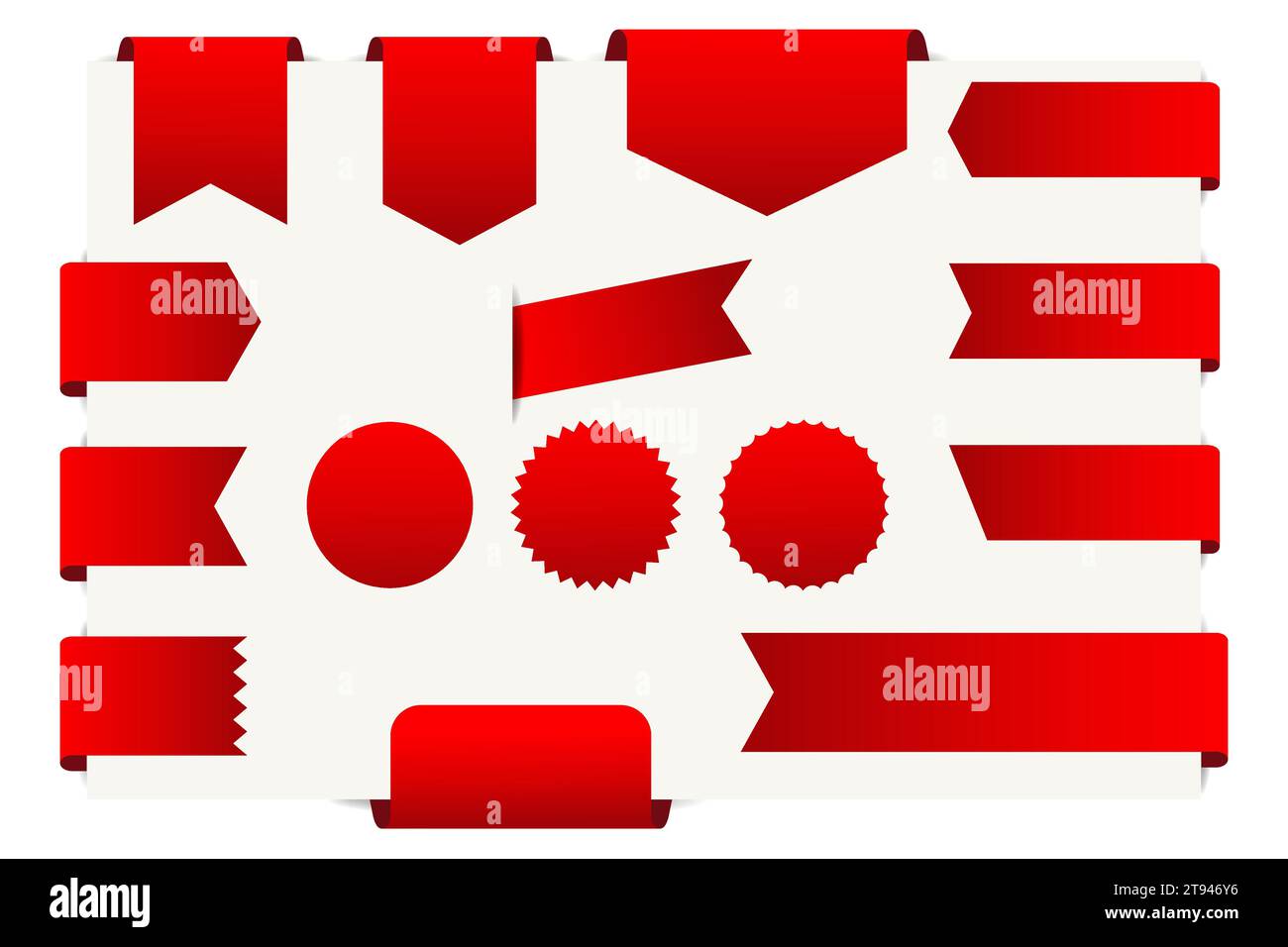 Set of old ribbon banners. Set of red holiday banners variations ...