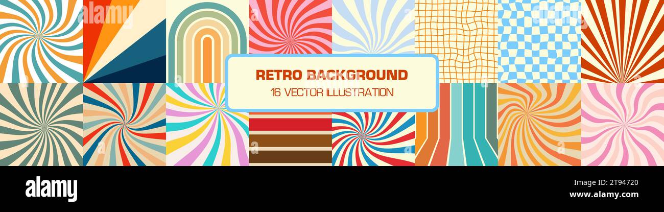 Vintage background set. Retro poster set. Vector illustration Stock ...