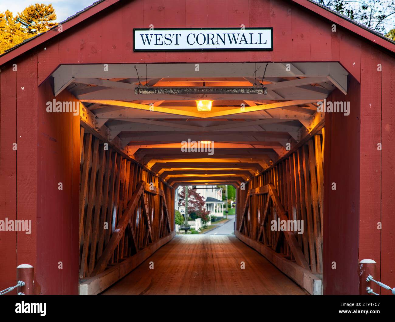 West Cornwall Covered Bridge Stock Photo - Alamy