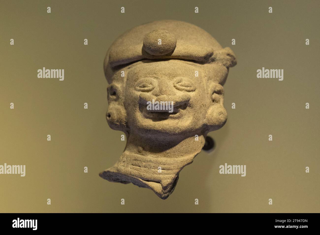 colombian ancient anthropomorphic face ceramic at golden museum Stock ...