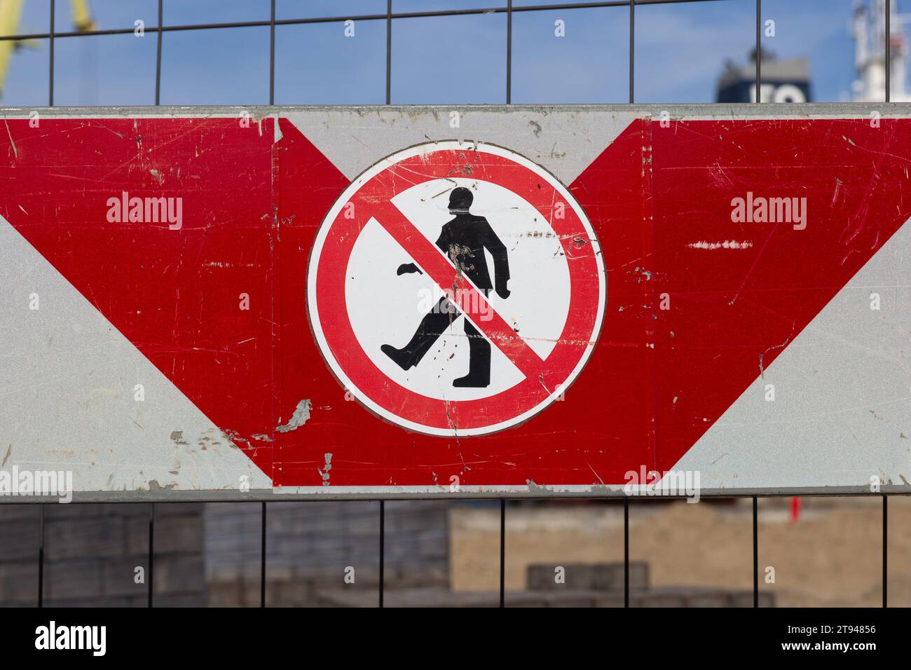 No access for pedestrians prohibition sign Stock Photo - Alamy