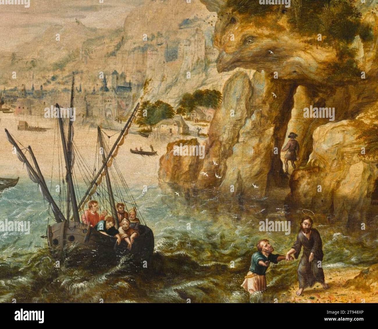 Extensive Coastal Landscape with the Calling of St Peter (detail) - by ...