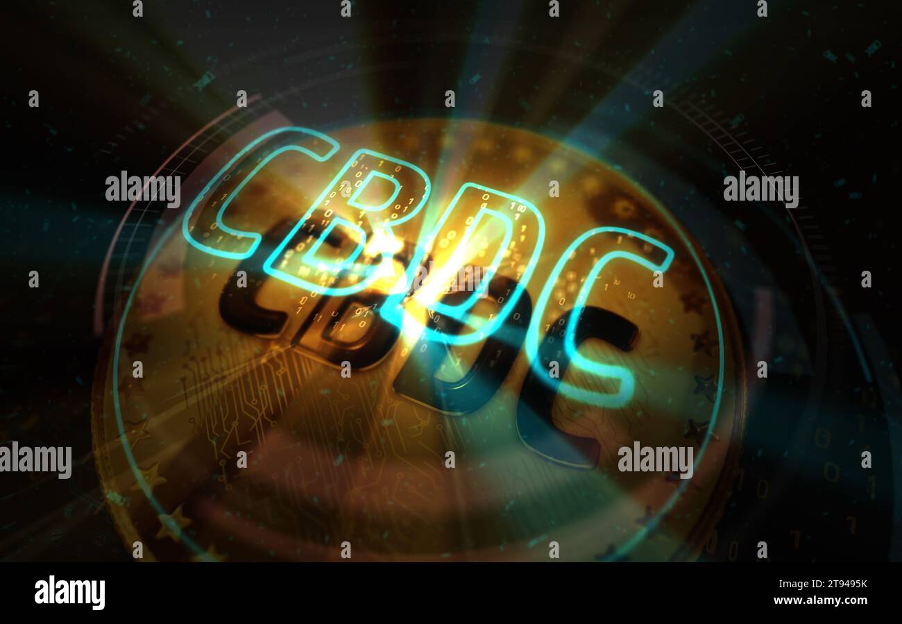 CBDC Digital Currency cryptocurrency gold coin on green screen ...