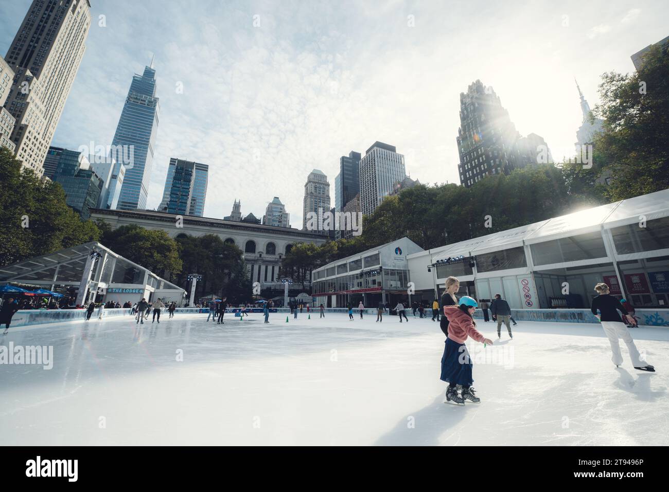 Skating on the ice rink at Bank of America Winter Village at Bryant ...