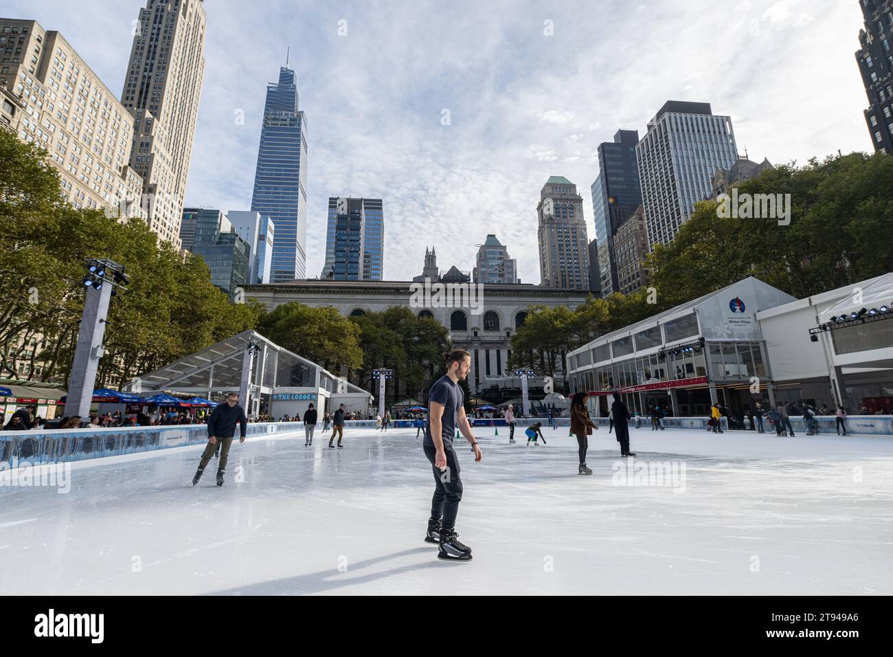 Skating on the ice rink at Bank of America Winter Village at Bryant ...
