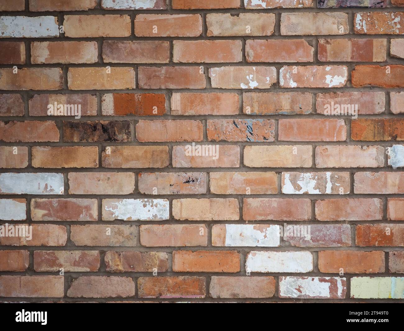 Vintage brick wall background showing reclaimed Victorian red bricks ...