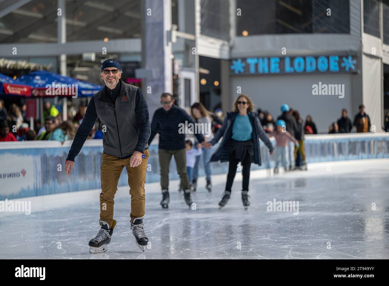 Skating on the ice rink at Bank of America Winter Village at Bryant ...