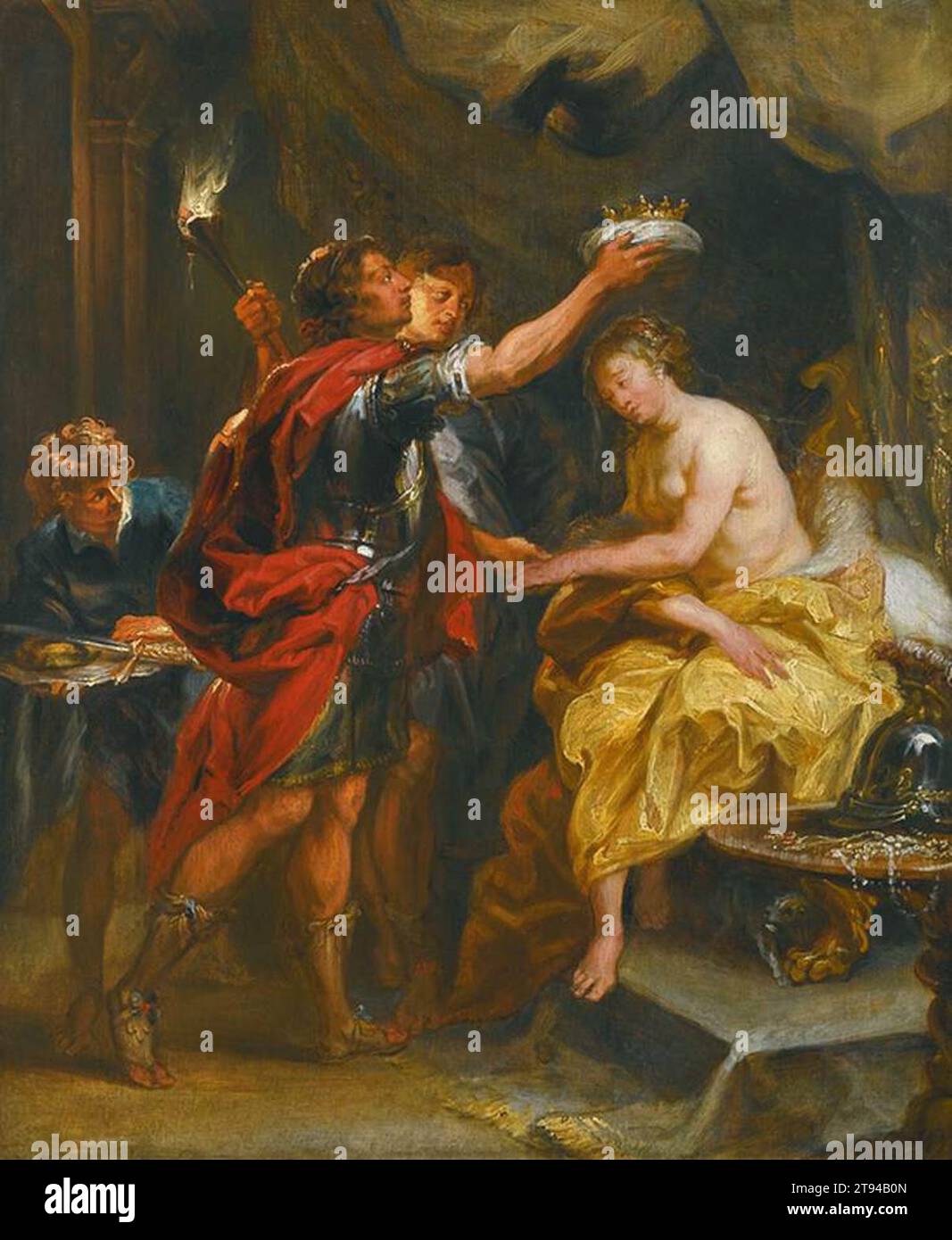 Alexander the Great Crowns Roxana - by Jan Van Boeckhorst Stock Photo ...