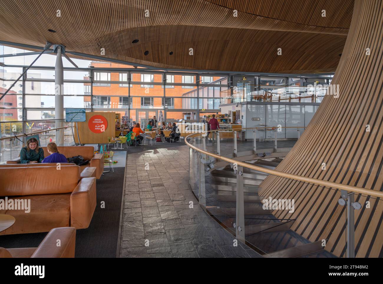 Cafe in the Senedd building, holding the National Assembly for Wales ...