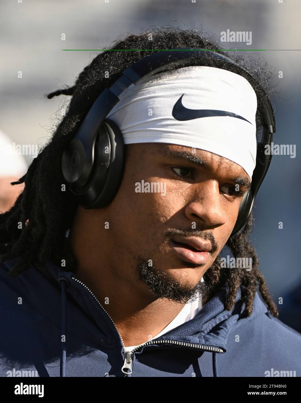 Penn State linebacker Curtis Jacobs (23) participates in warms ups fro ...