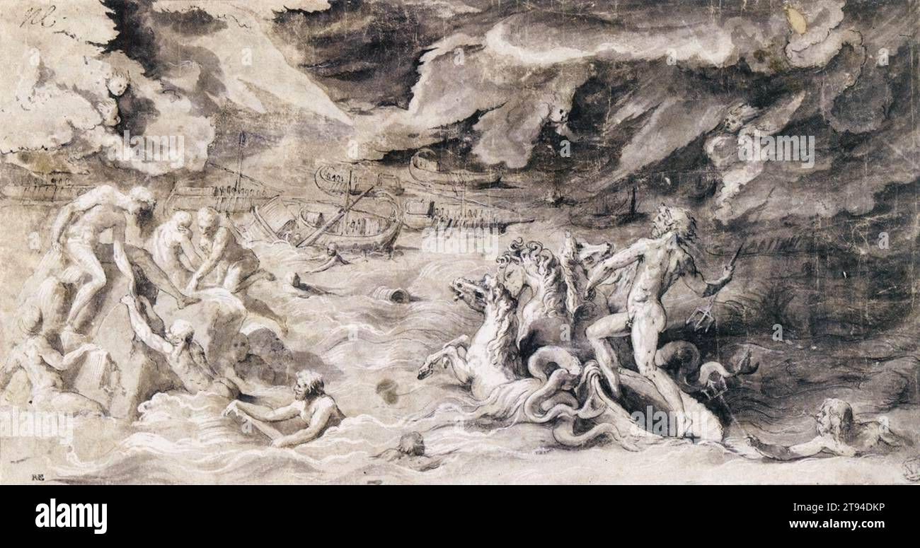 Shipwreck of Aeneas c. 1530 by Perino Del Vaga Stock Photo - Alamy