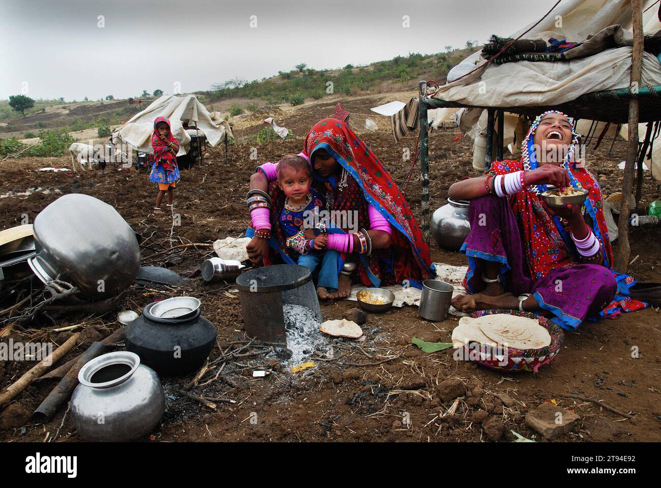 The Banjara women in their ancient mode of dress and jewellery is ...