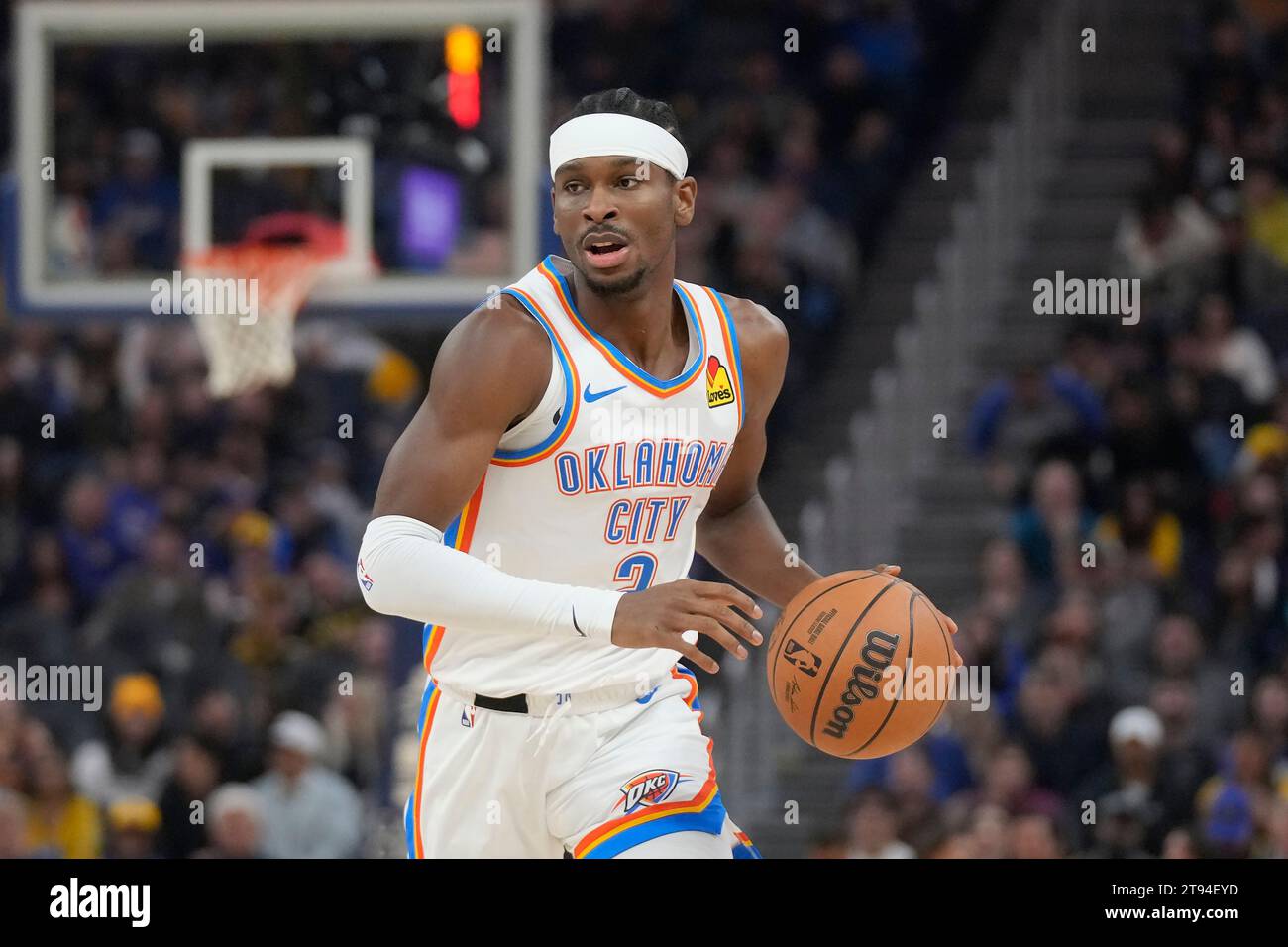 Oklahoma City Thunder guard Shai Gilgeous-Alexander (2) during an NBA ...
