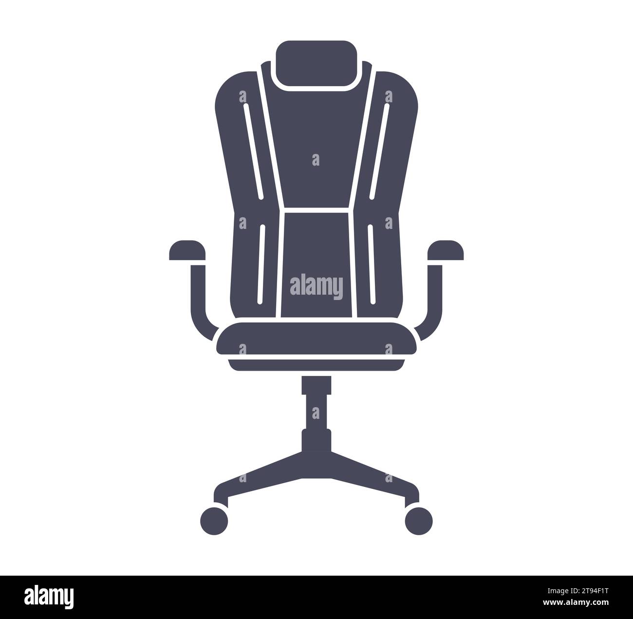computer chair icon on wheels. chair in the office. flat vector ...