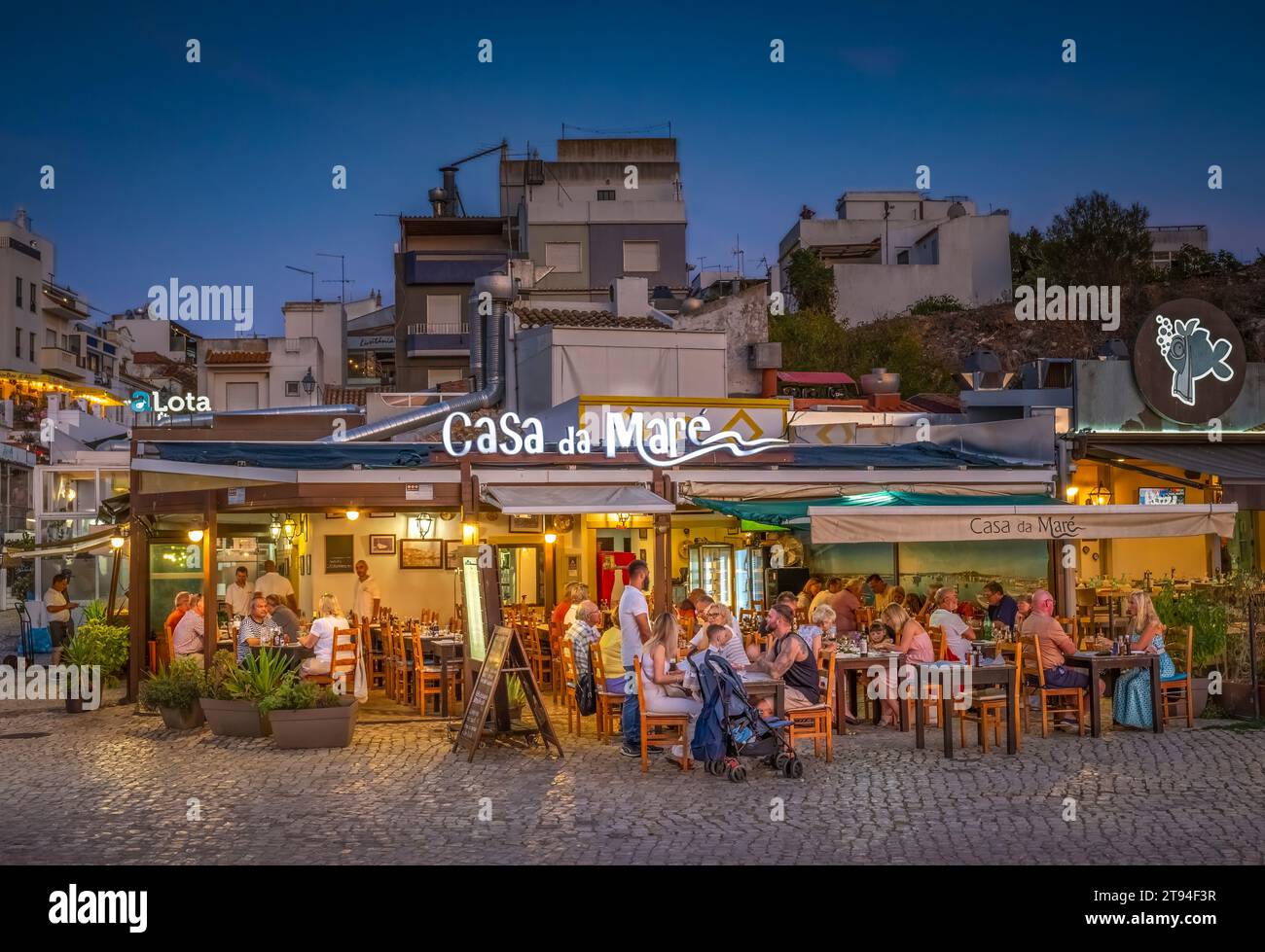 Restaurants on the waterfront in Alvor a village located in the west ...