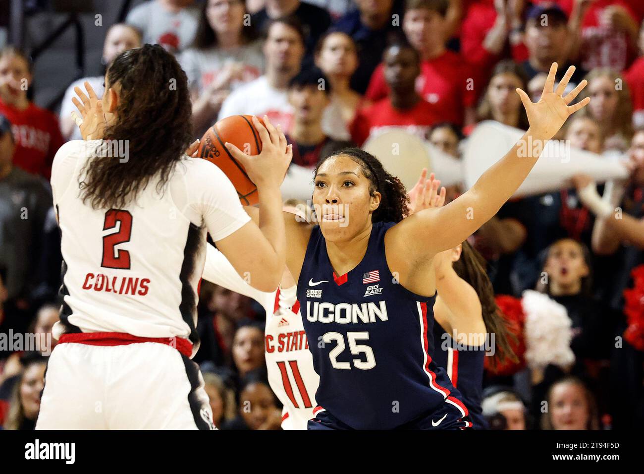 UConn's Ice Brady (25) defends against North Carolina State's Mimi ...
