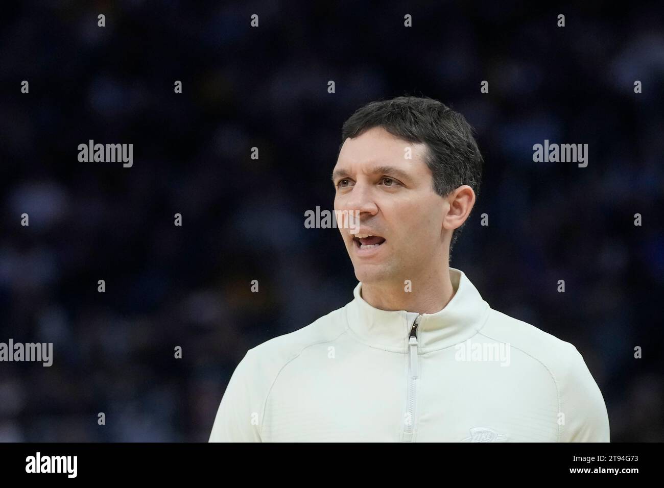Oklahoma City Thunder head coach Mark Daigneault during an NBA ...